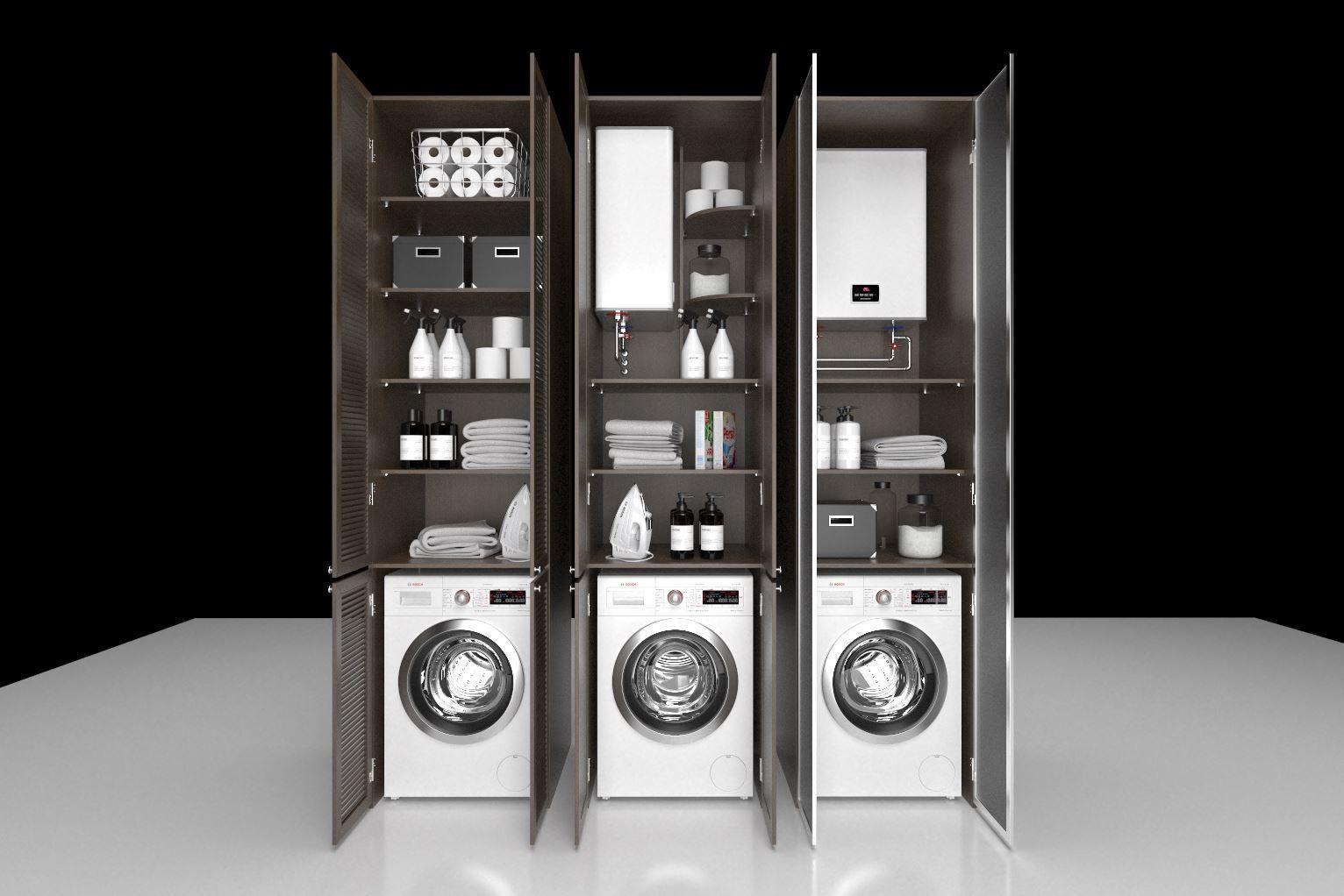 Laundry decor washing machine washing set 3D model | CGTrader