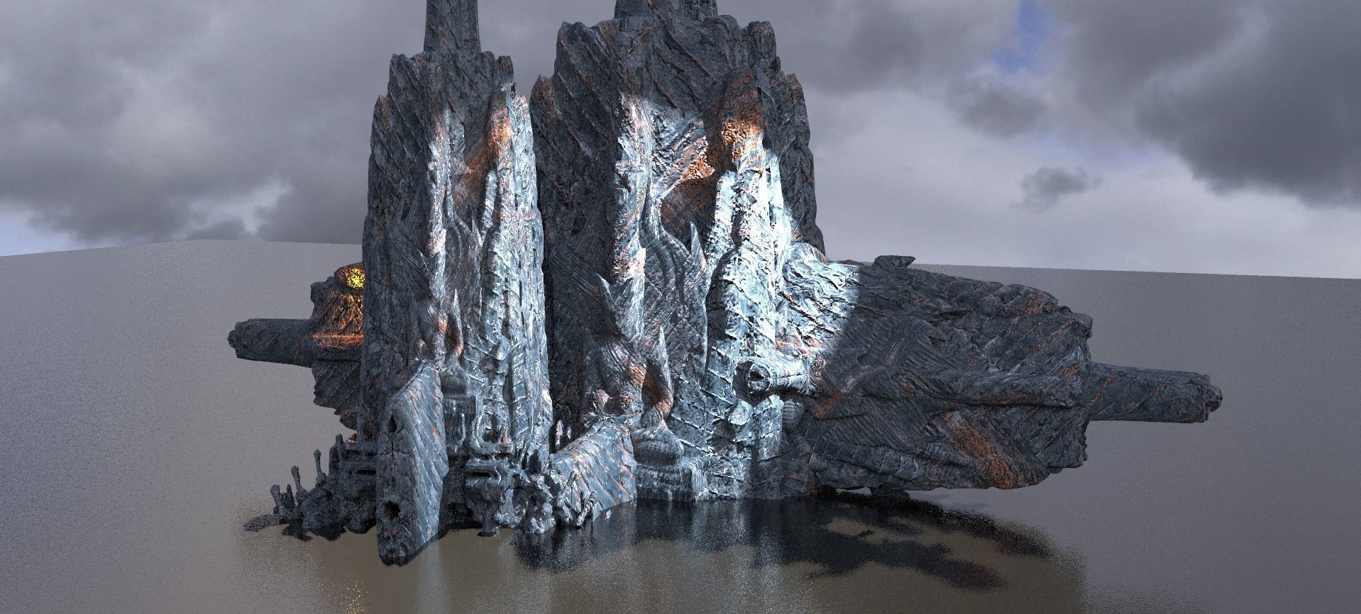 Arch Alien Ancient pillar Structure 5 3D model | CGTrader