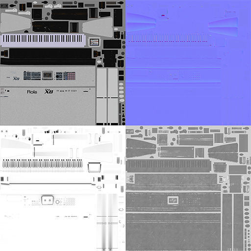 3D model Electronic Piano Keyboard on Stand - PBR Game Ready Props VR ...