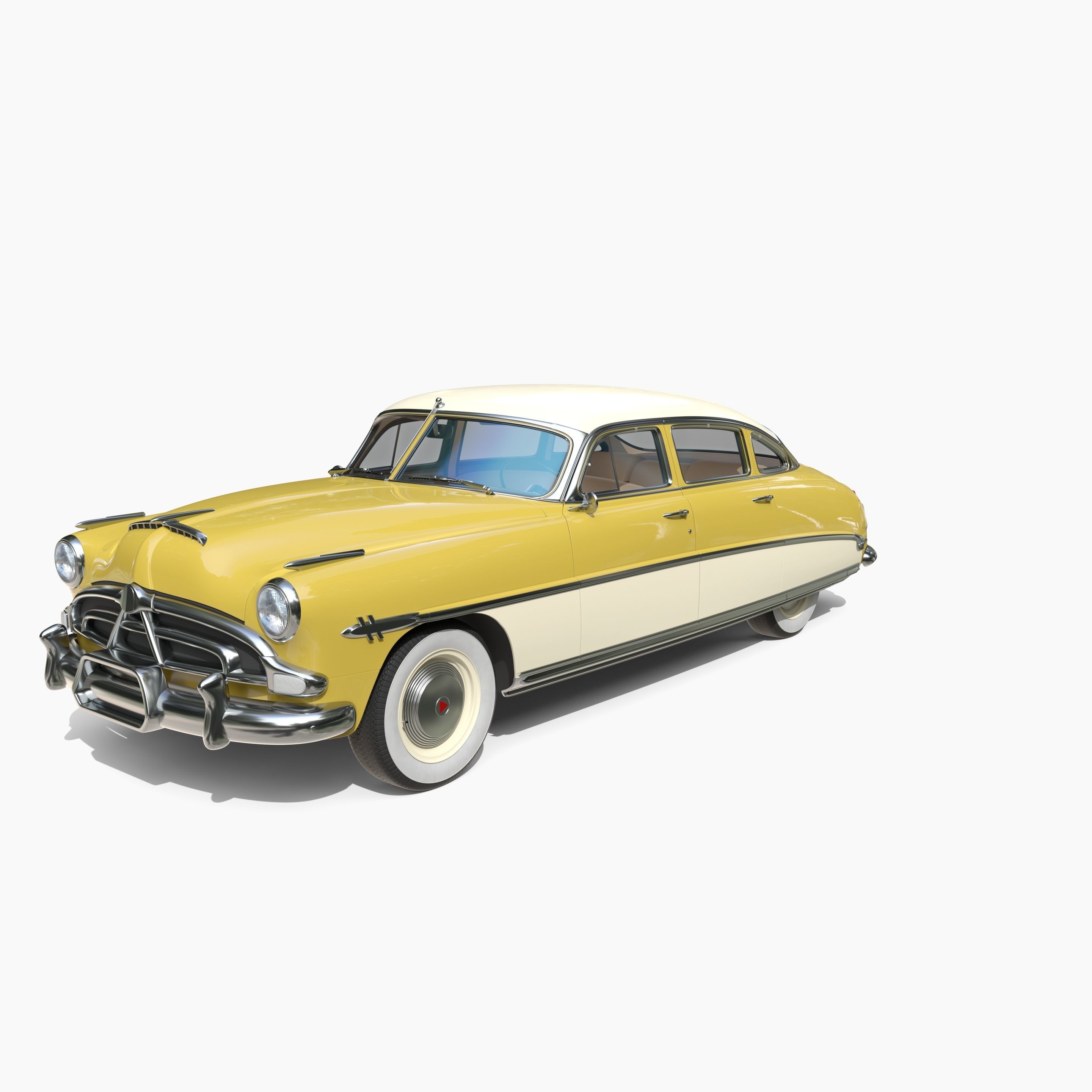Generic 50s sedan with interior 3D model | CGTrader