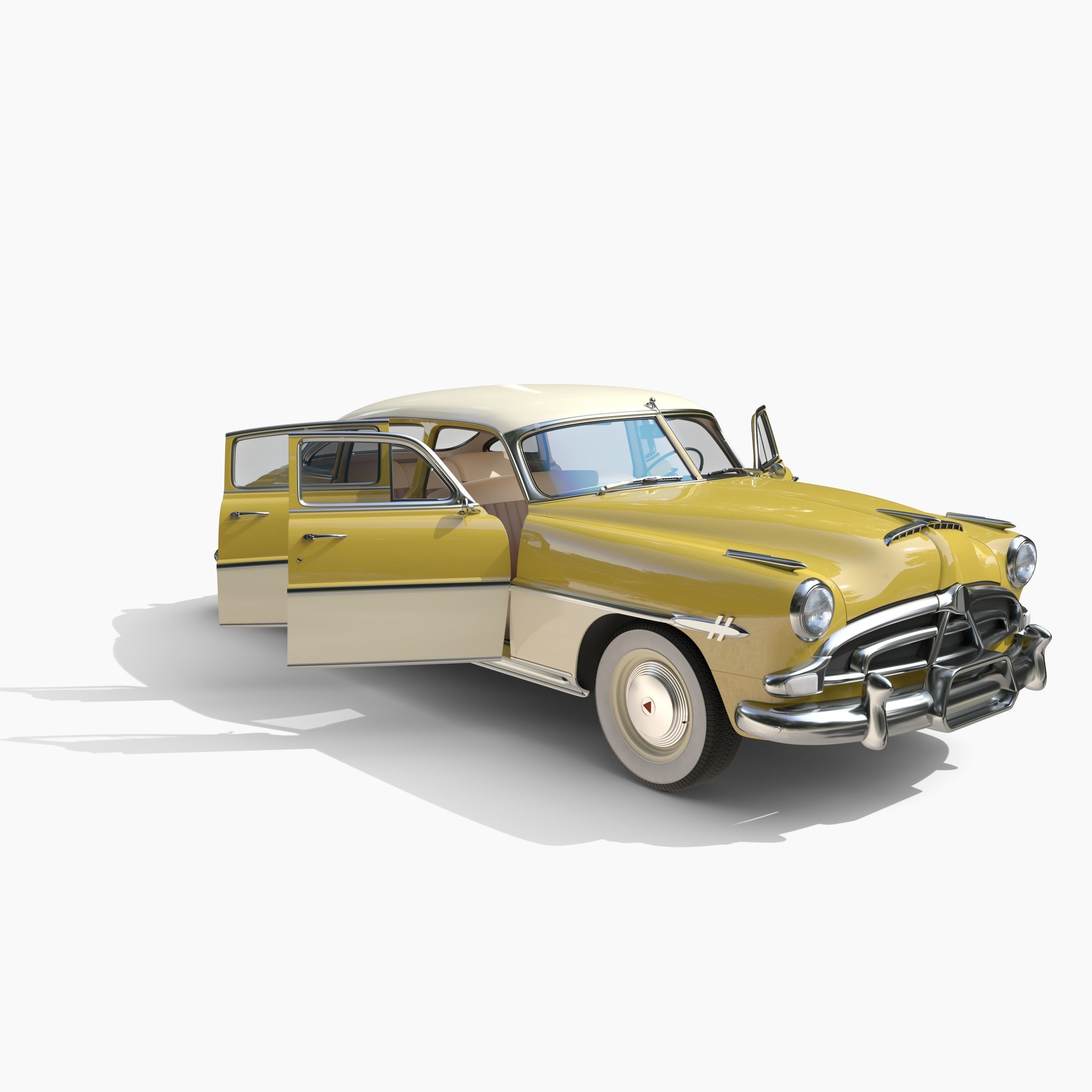 Generic 50s sedan with interior 3D model | CGTrader