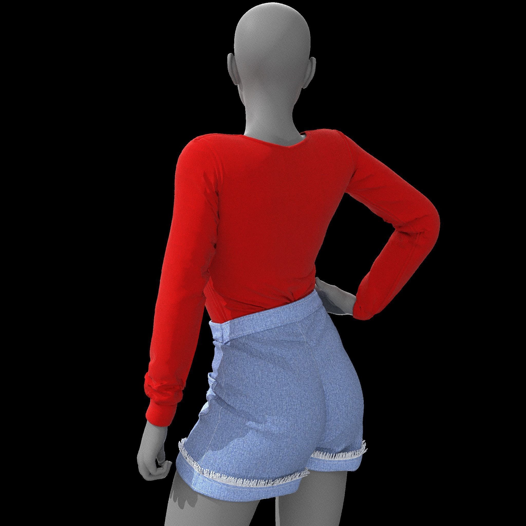 Sports Wear Puma in Jeans N3 32 CLO3D ZPRJ FBX OBJ MTL 3D model | CGTrader
