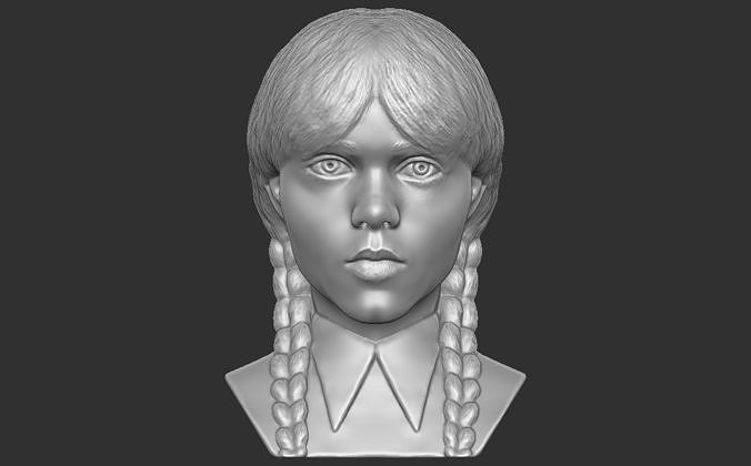 Wednesday Addams bust for 3D printing 3D model 3D printable | CGTrader