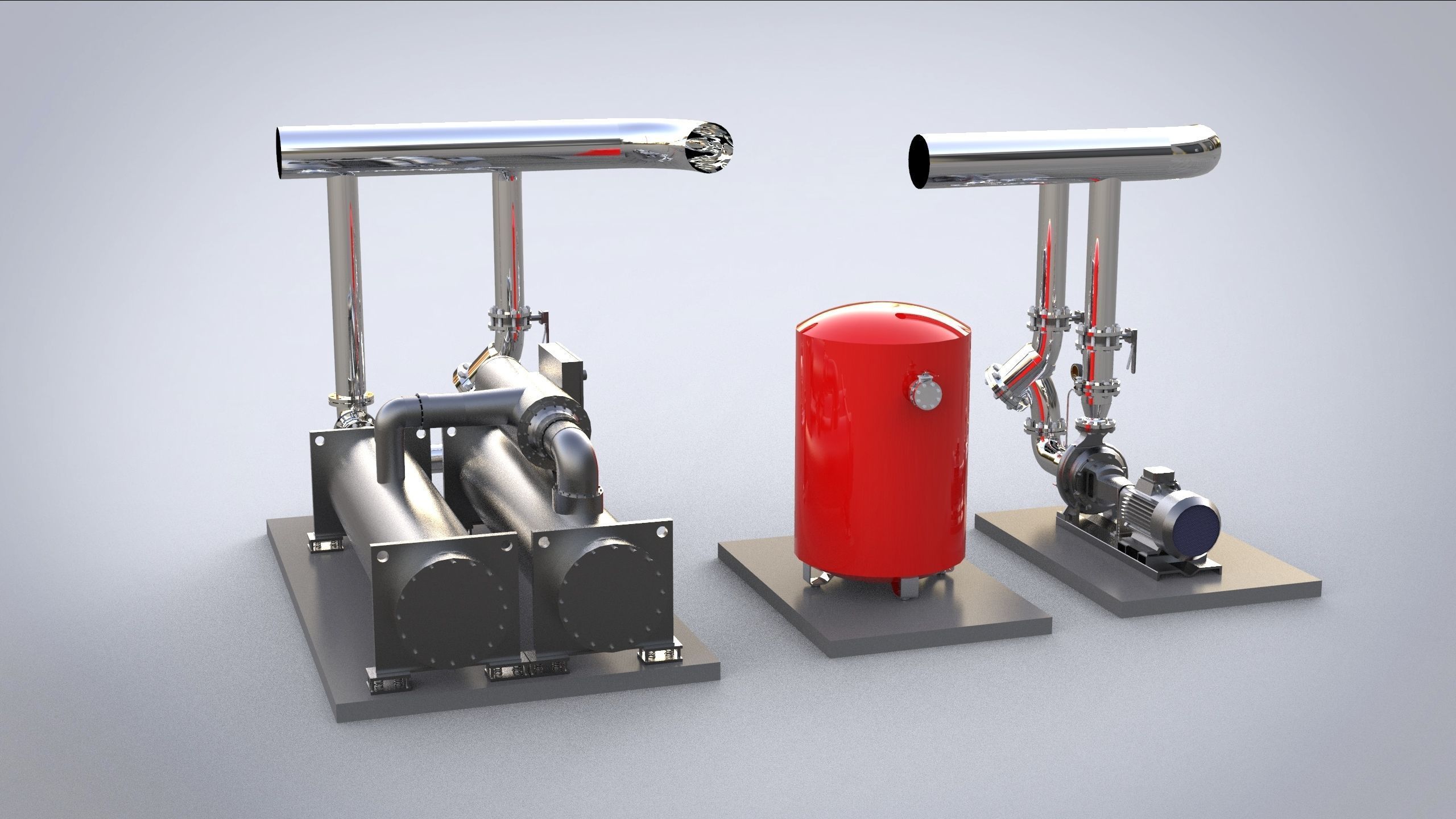 Equipment for pumping units compressors tanks heat exchangers 3D model ...