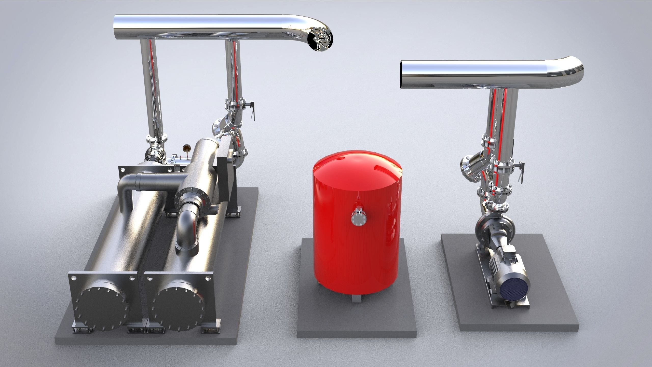 Equipment for pumping units compressors tanks heat exchangers 3D model ...