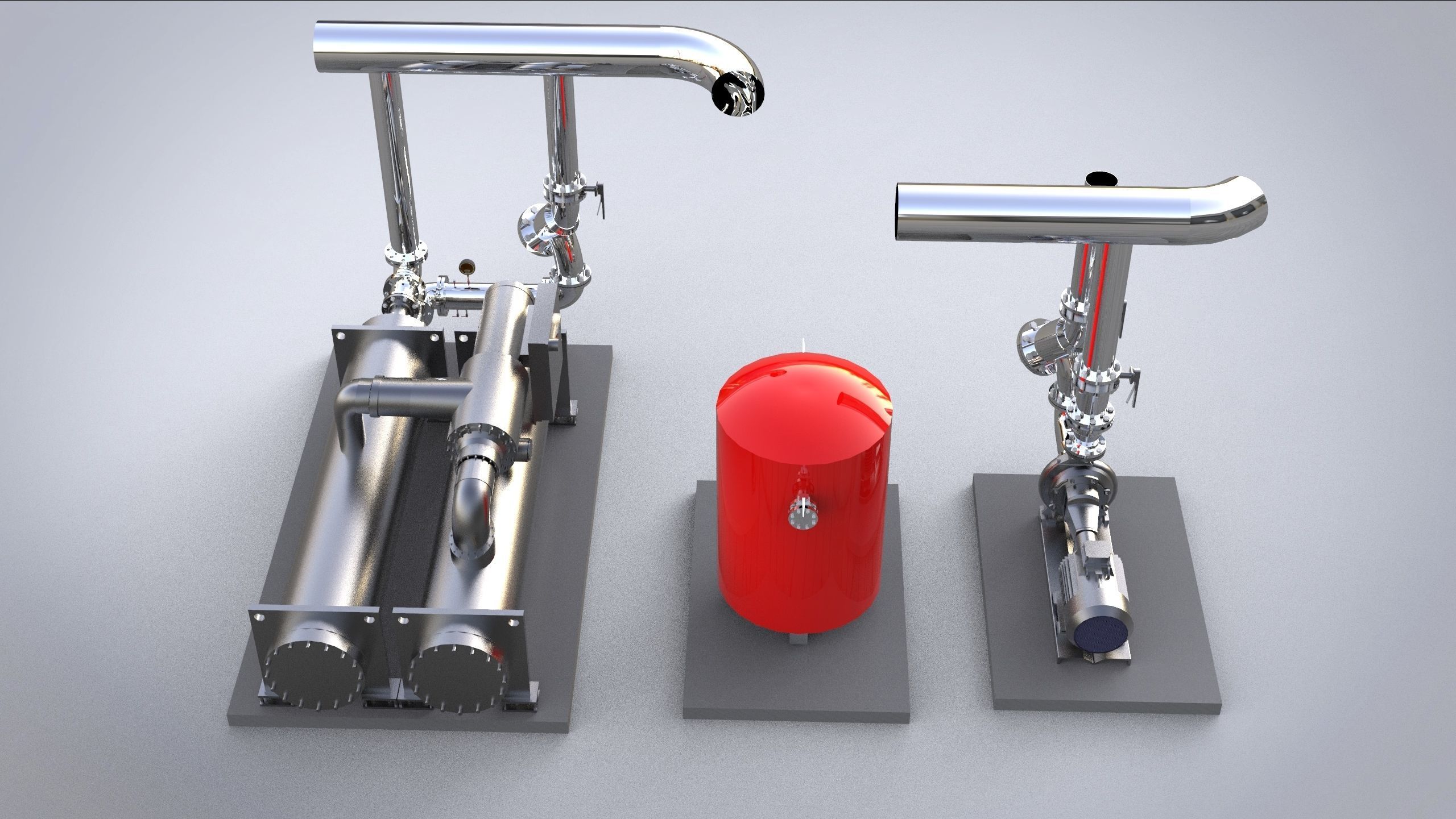 Equipment for pumping units compressors tanks heat exchangers 3D model ...