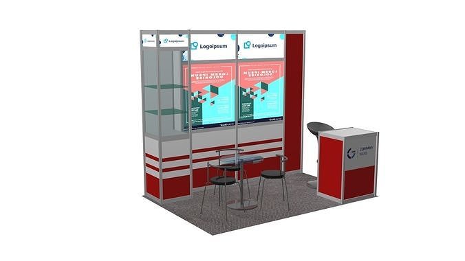 booth 3x2 3D model | CGTrader