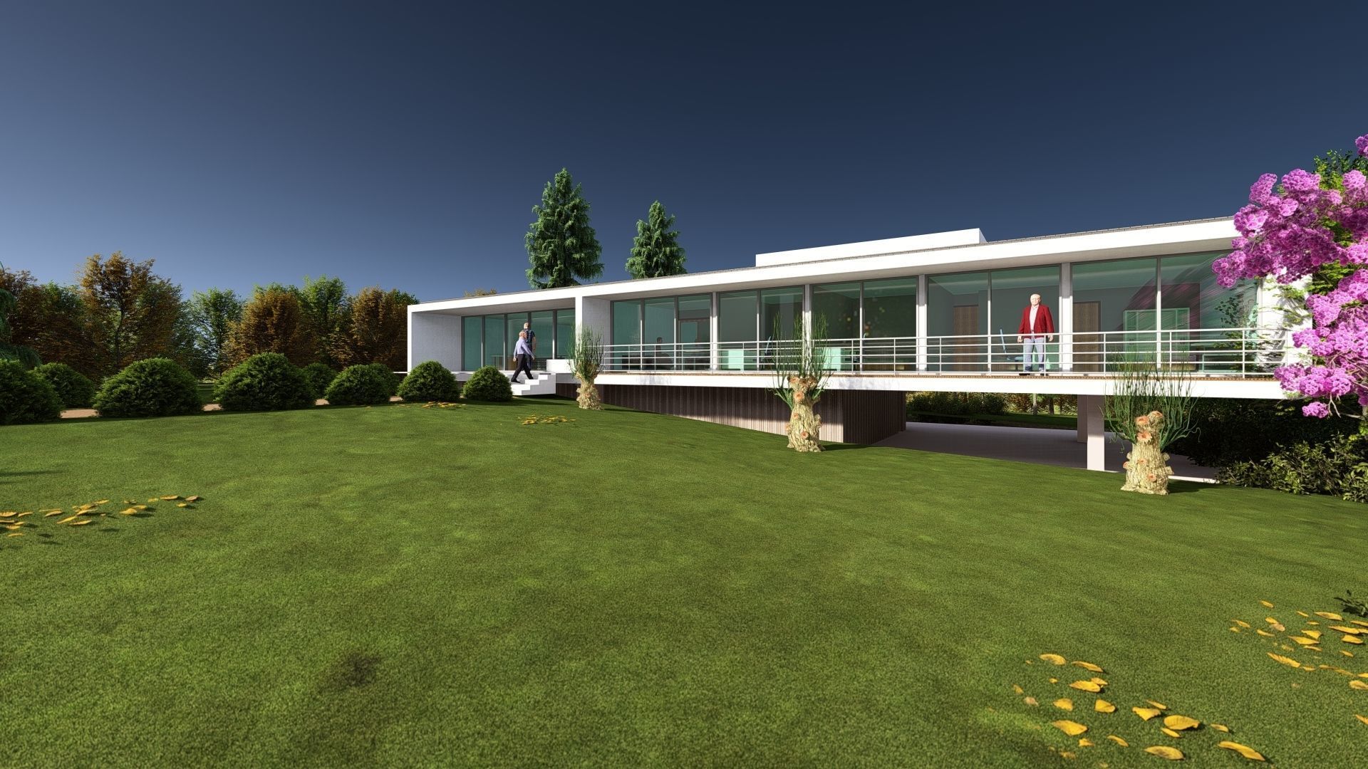 Modern House Plan 3D model animated | CGTrader