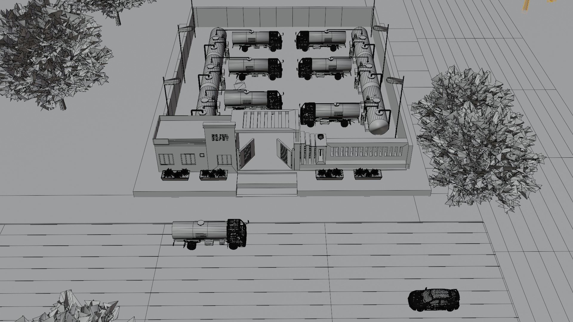 3D model Bio Fuel Depot 3d Model - Tank and Gas Pump 3d Model Download ...