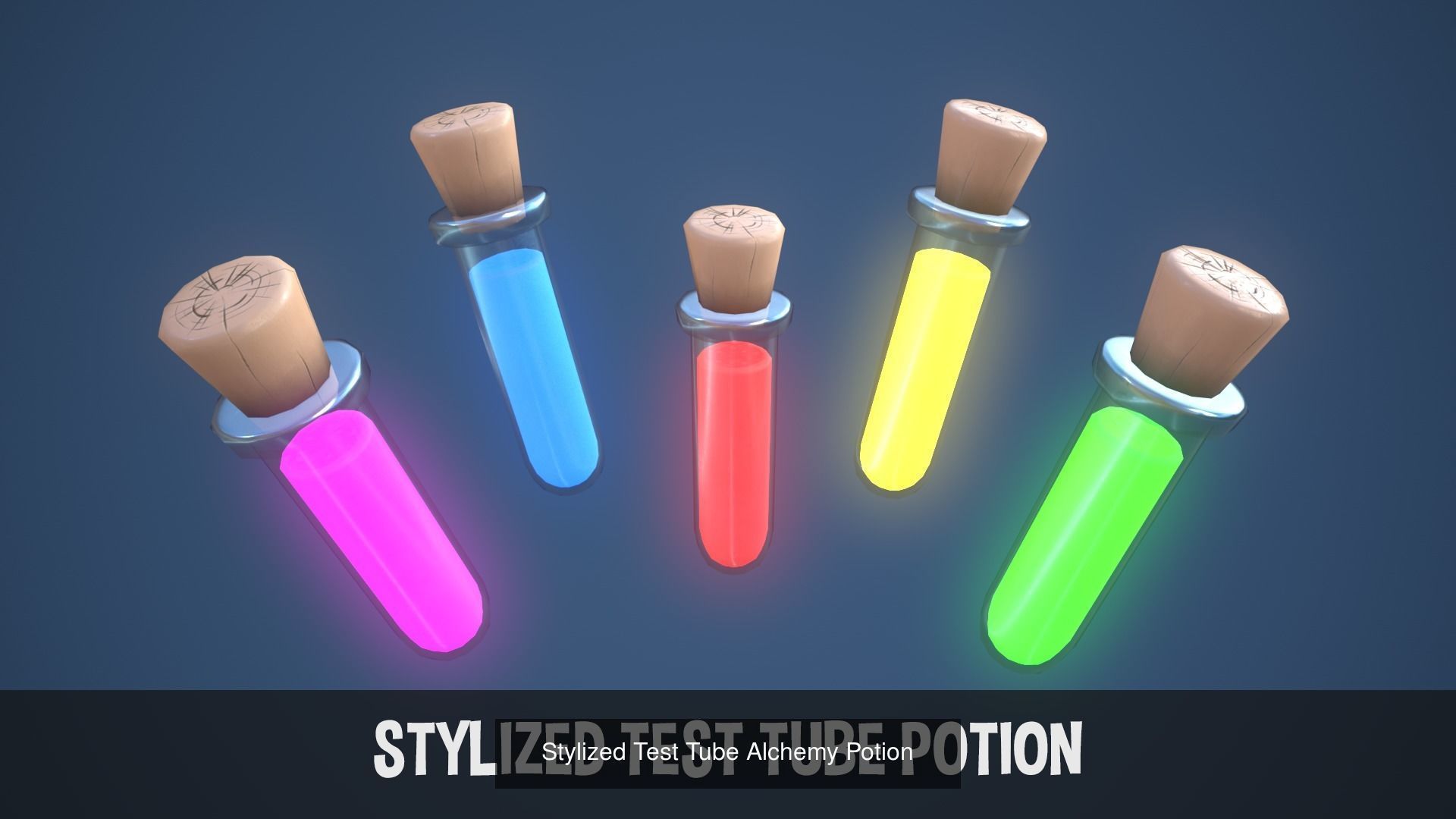 3D Model Collection Stylized Alchemy Potions Pack VR / AR / low-poly ...