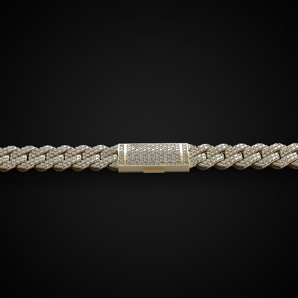 solid cuban link bracelete with lock 3D model 3D printable | CGTrader