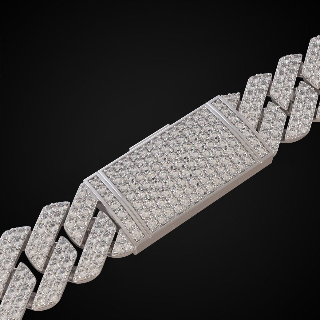 solid cuban link bracelete with lock 3D model 3D printable | CGTrader