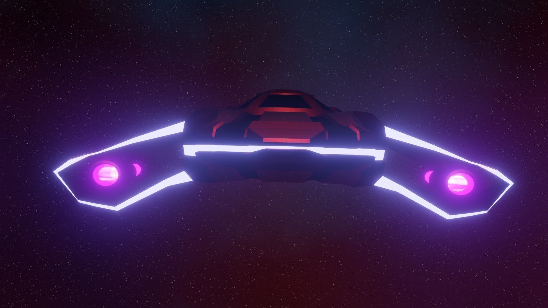 Low Poly Stylized Spaceship and space 3D model animated | CGTrader