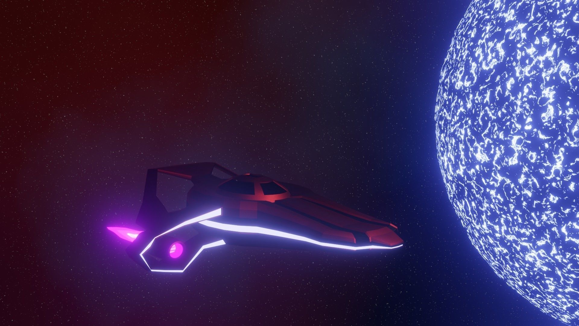 Low Poly Stylized Spaceship and space 3D model animated | CGTrader