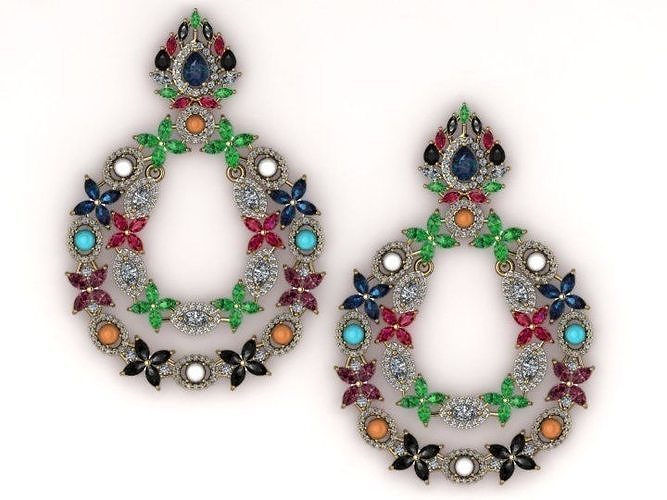 Earrings 3D model 3D printable | CGTrader