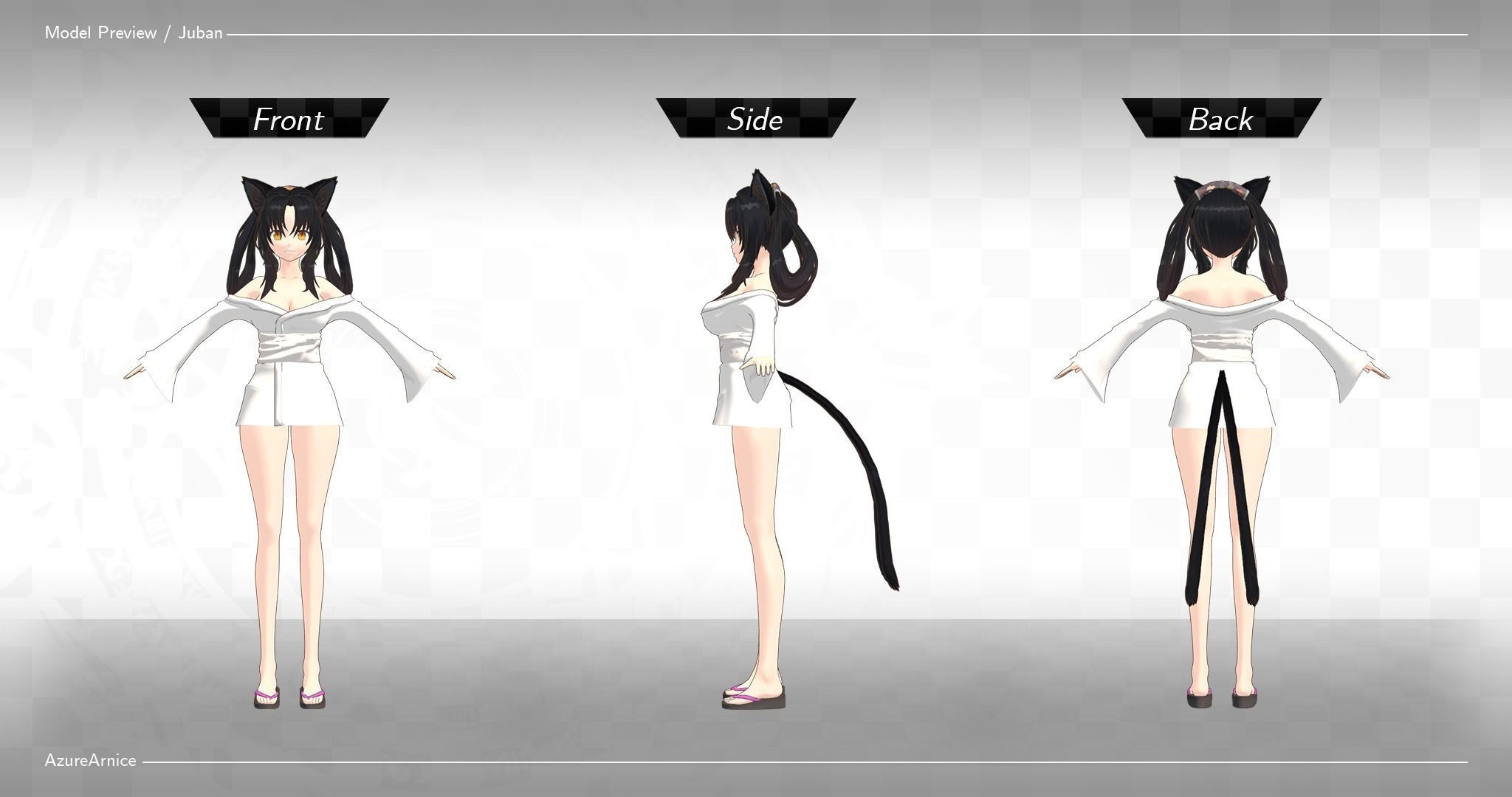 3d Model Highschool Dxd Kuroka Toujou Mmd Model Deluxe Vr Ar Low