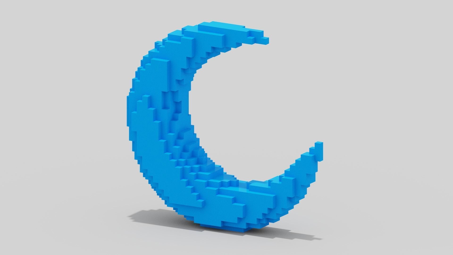 3D model Blue Voxel Moon VR / AR / low-poly | CGTrader
