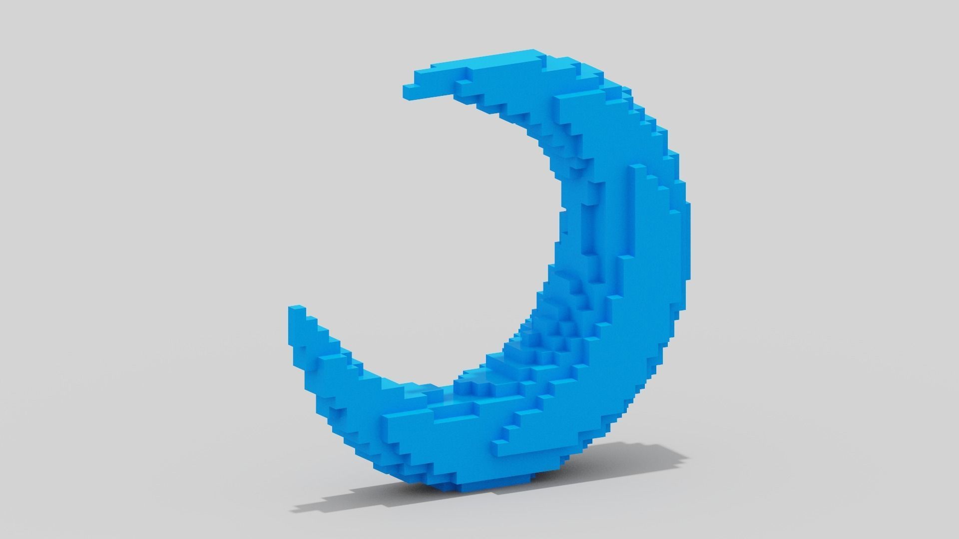 3D model Blue Voxel Moon VR / AR / low-poly | CGTrader