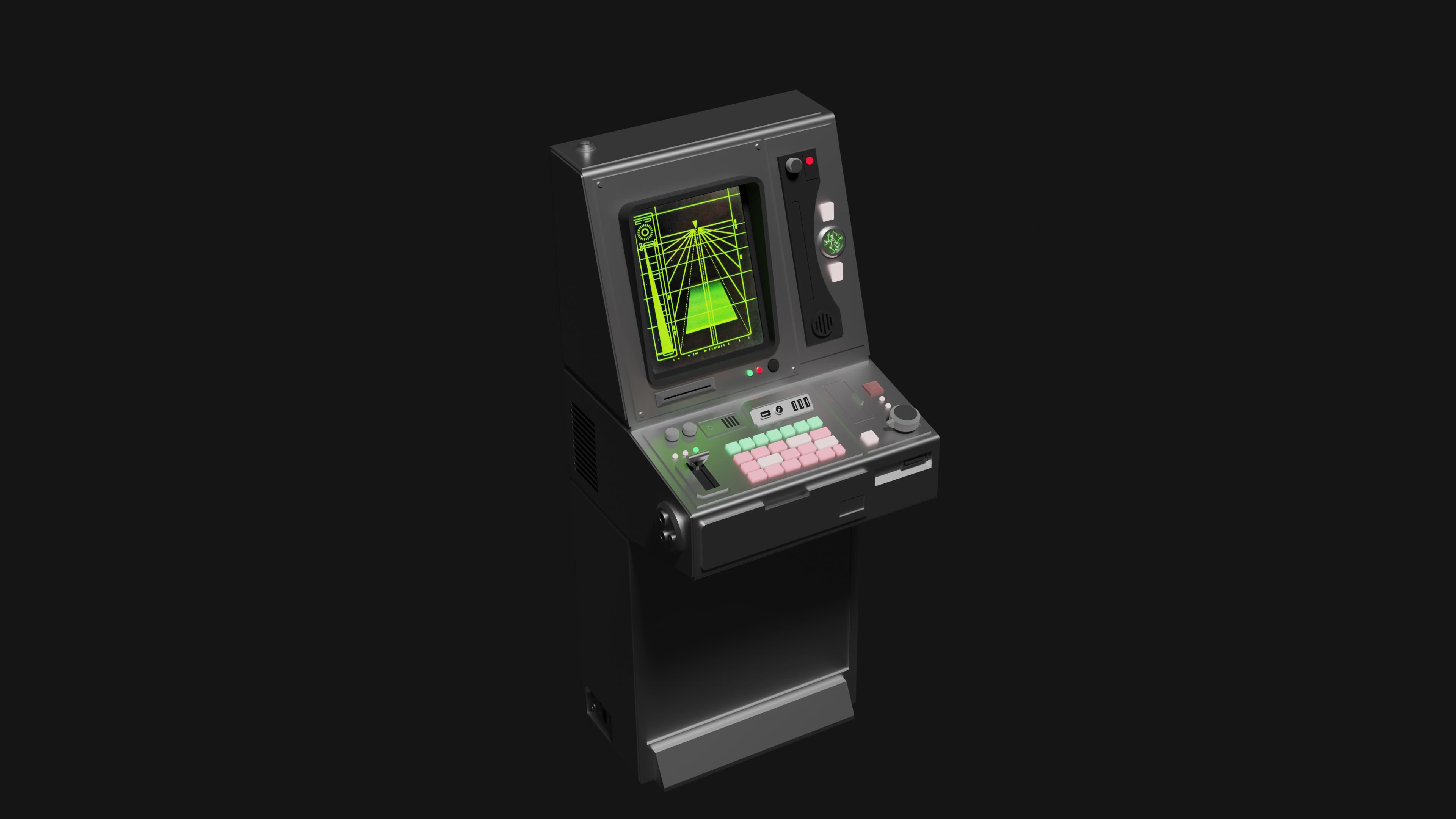 Retro Sci-Fi Computer Stations - Control Panels Kit - 5 Models 3D model ...