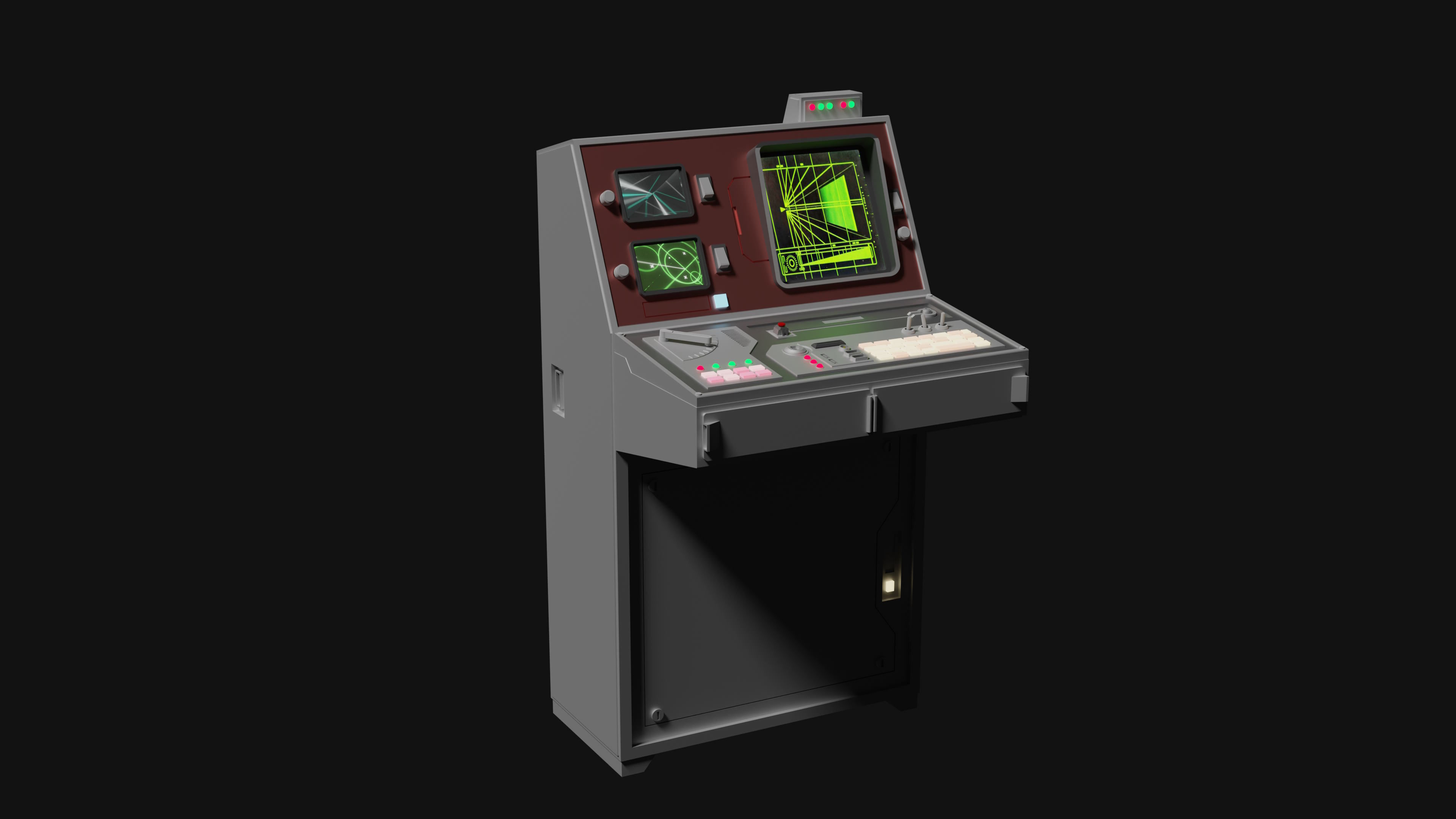 Retro Sci-Fi Computer Stations - Control Panels Kit - 5 Models 3D model | CGTrader