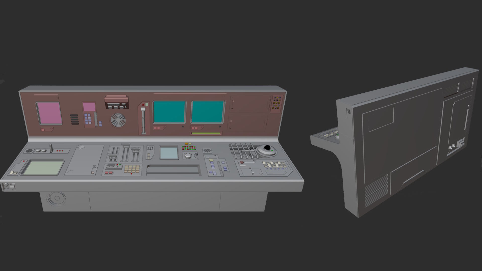 Retro Sci-Fi Computer Stations - Control Panels Kit - 5 Models 3D model | CGTrader