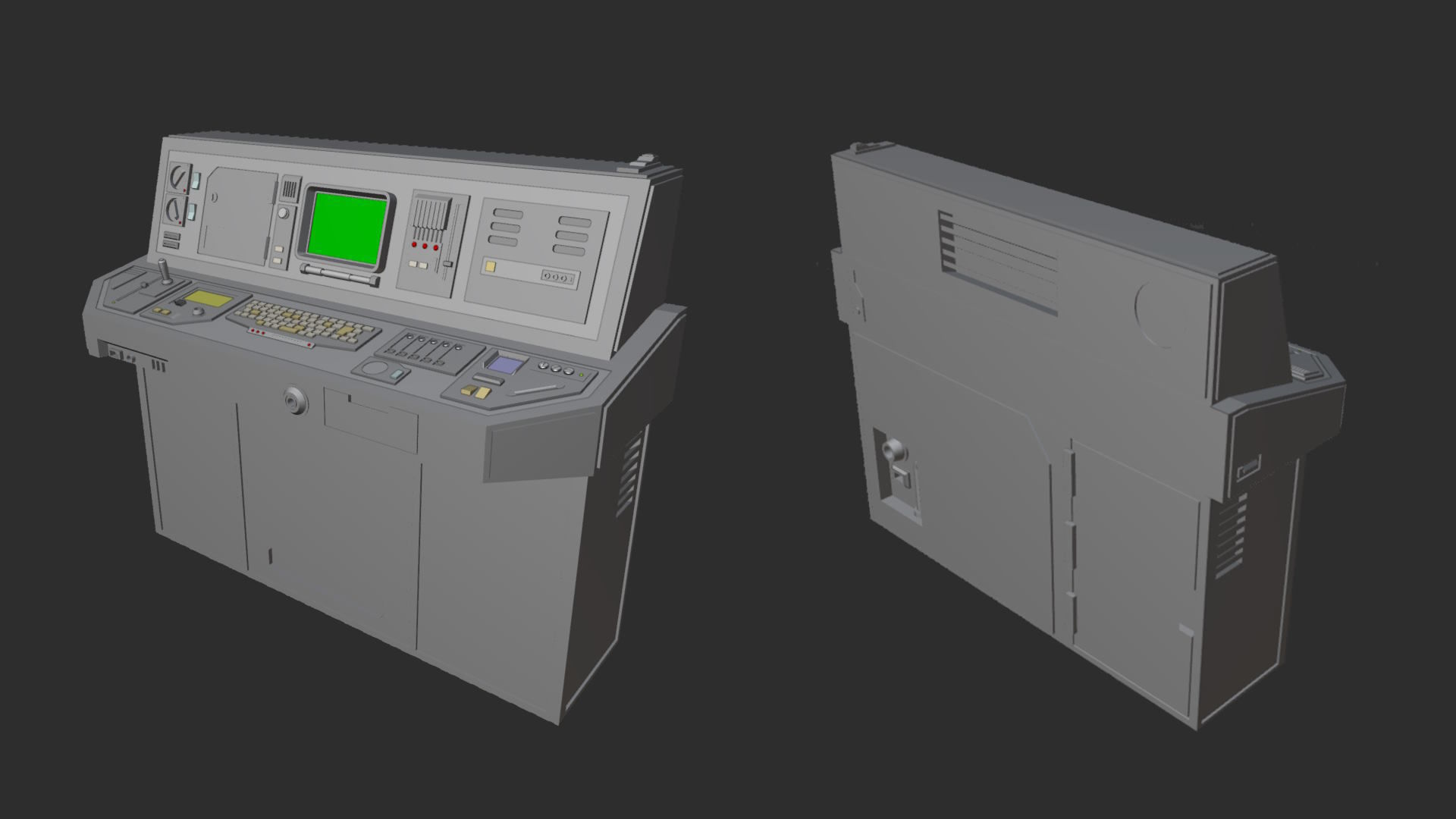 Retro Sci-Fi Computer Stations - Control Panels Kit - 5 Models 3D model | CGTrader