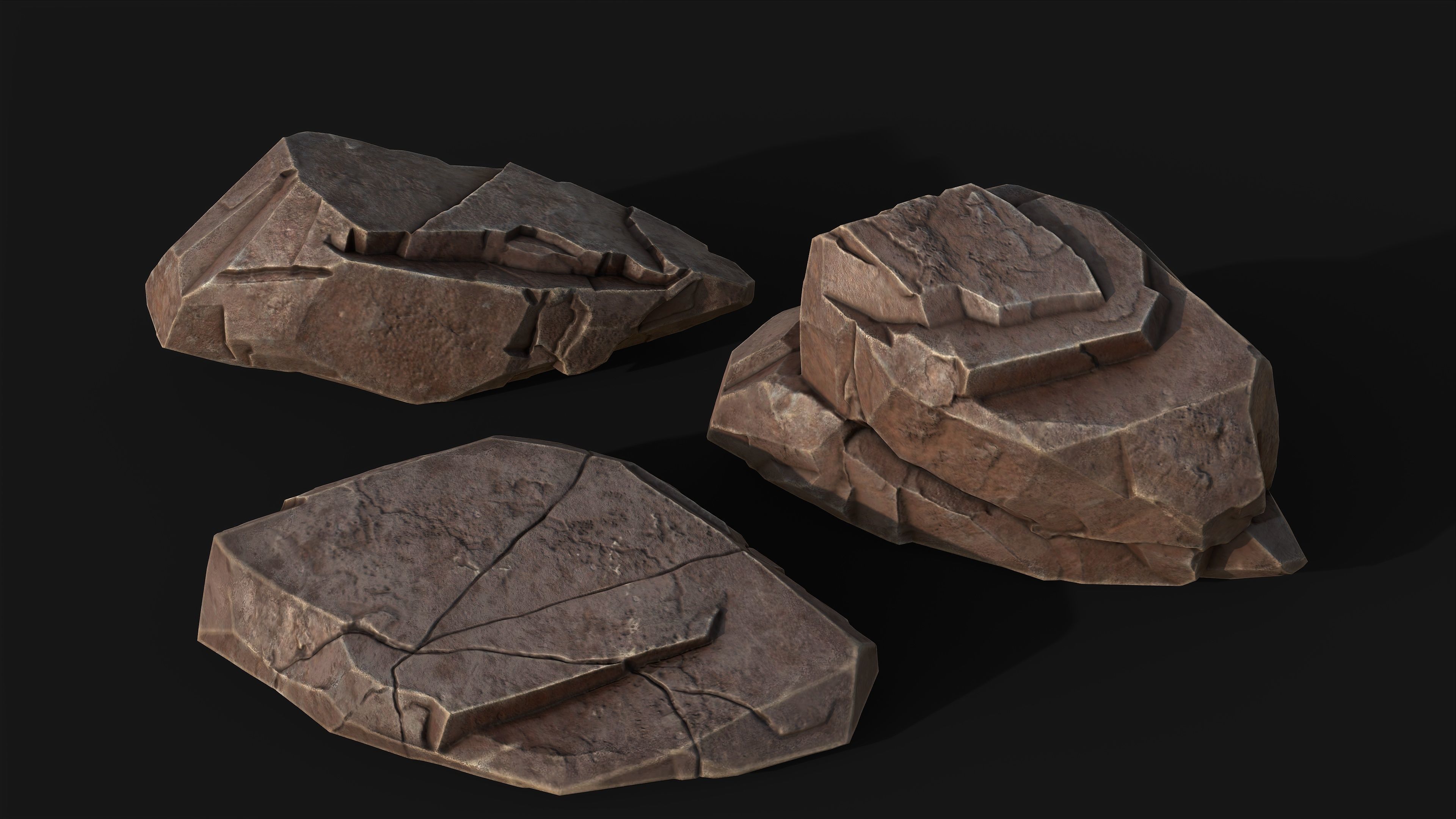 Stlized Rock Model Low-poly 3D model free VR / AR / low-poly 3D model ...