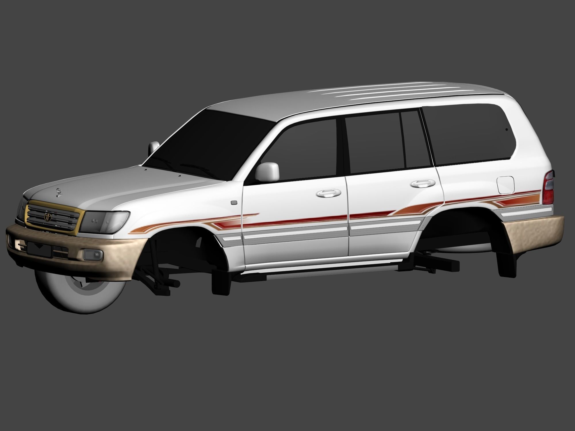 Toyota Land Cruiser J100 GXR 2004 high quality with engine 3D model ...