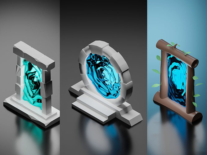 Dimension portal set 3D model | CGTrader