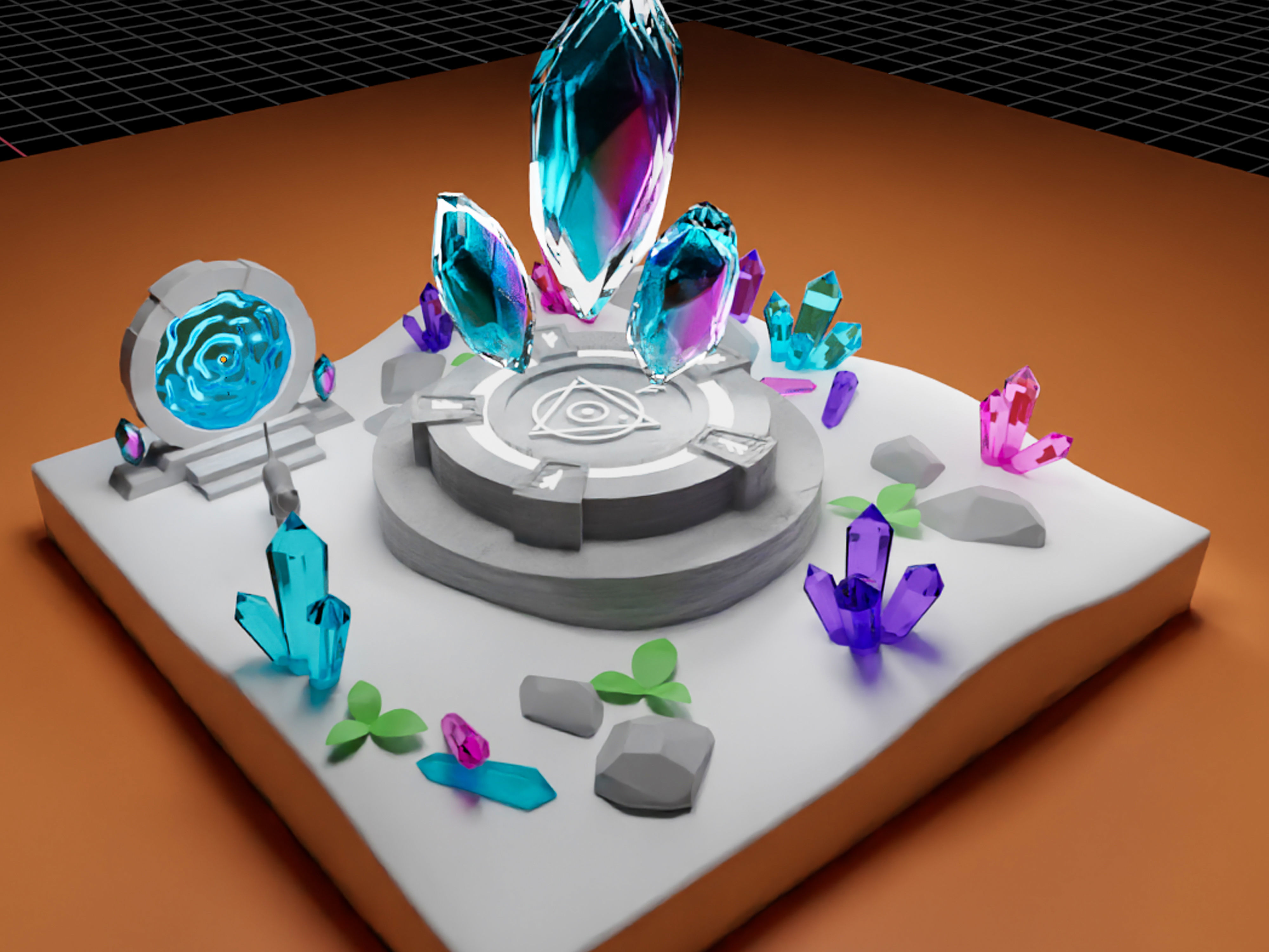 Crystal land 3D model | CGTrader