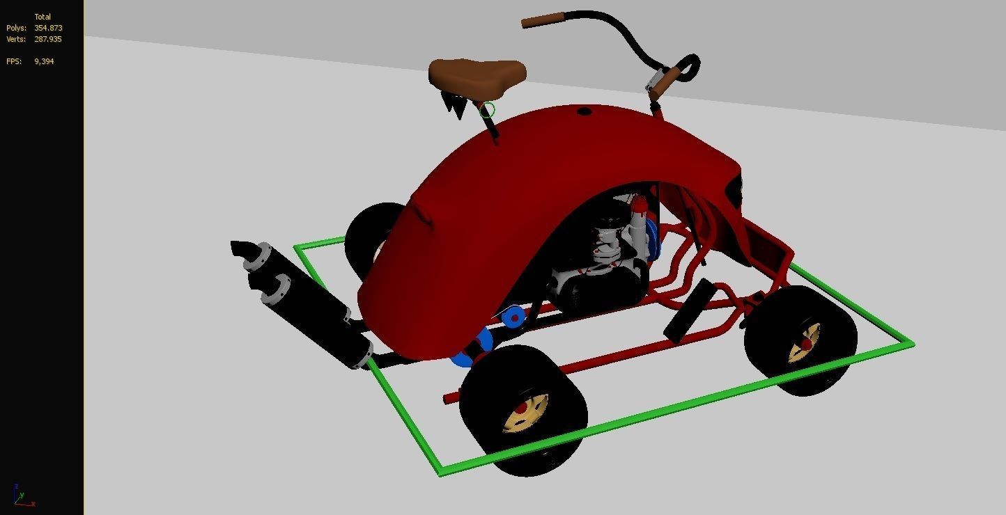 3D model gokart tricycle VR / AR / low-poly | CGTrader