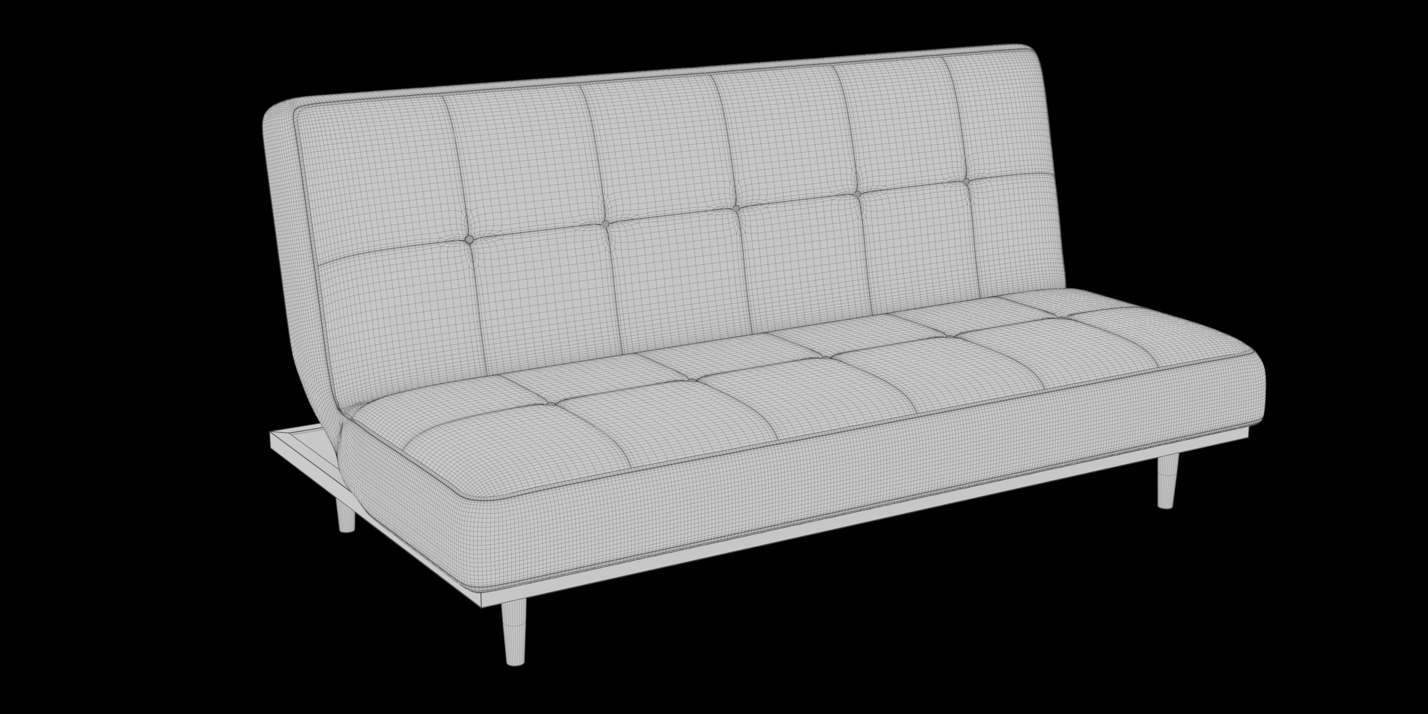 Green Velvet Sofa Bed 3D model | CGTrader