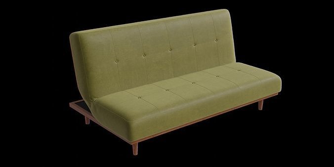 Green Velvet Sofa Bed 3D model | CGTrader
