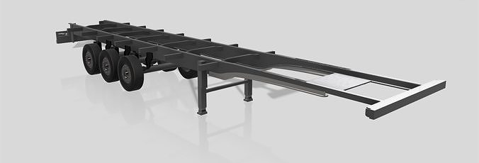 Truck trailer chassis detailed scale model kit 3D print model 3D model ...