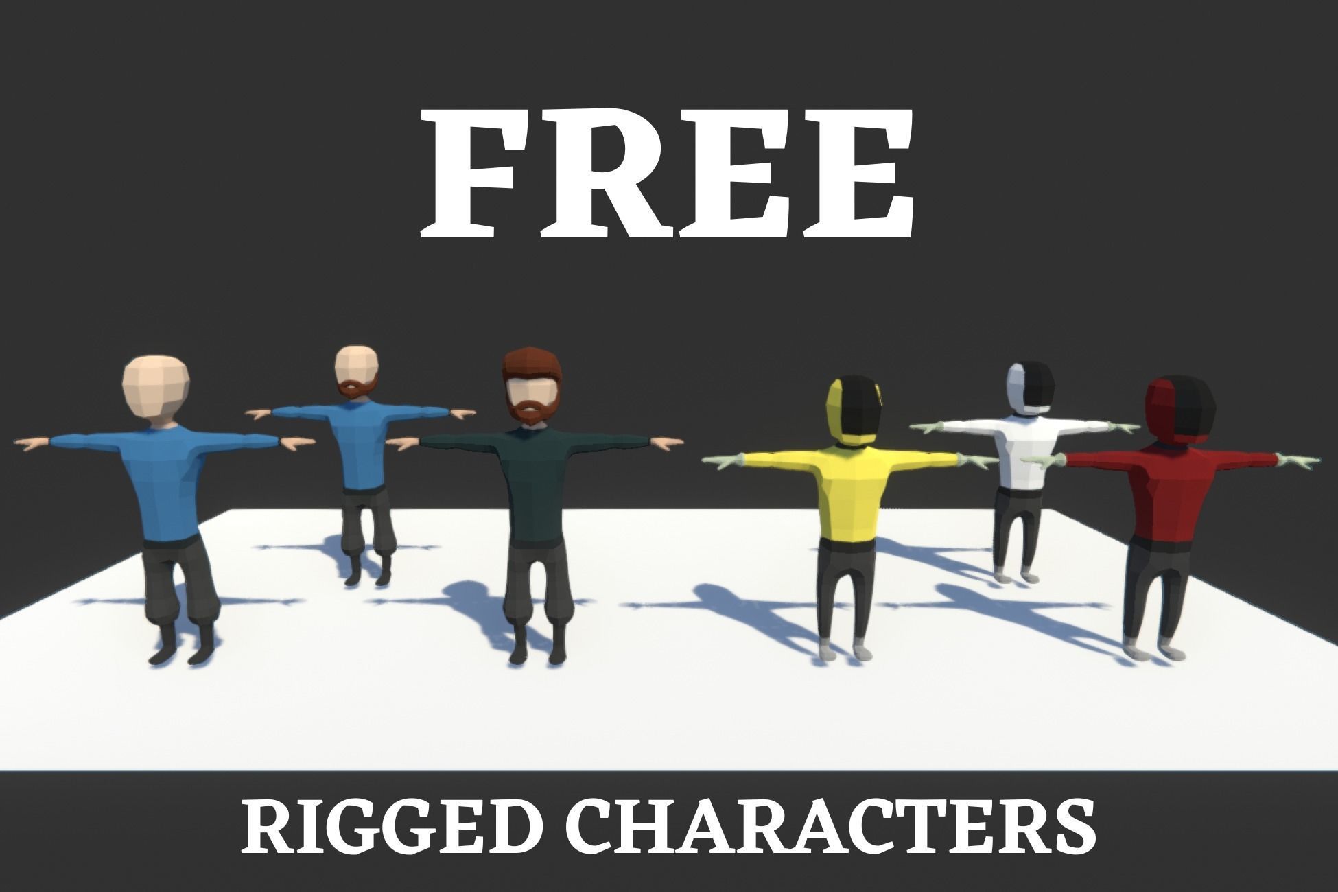 Low Poly Characters FREE free VR / AR / low-poly 3D model rigged | CGTrader