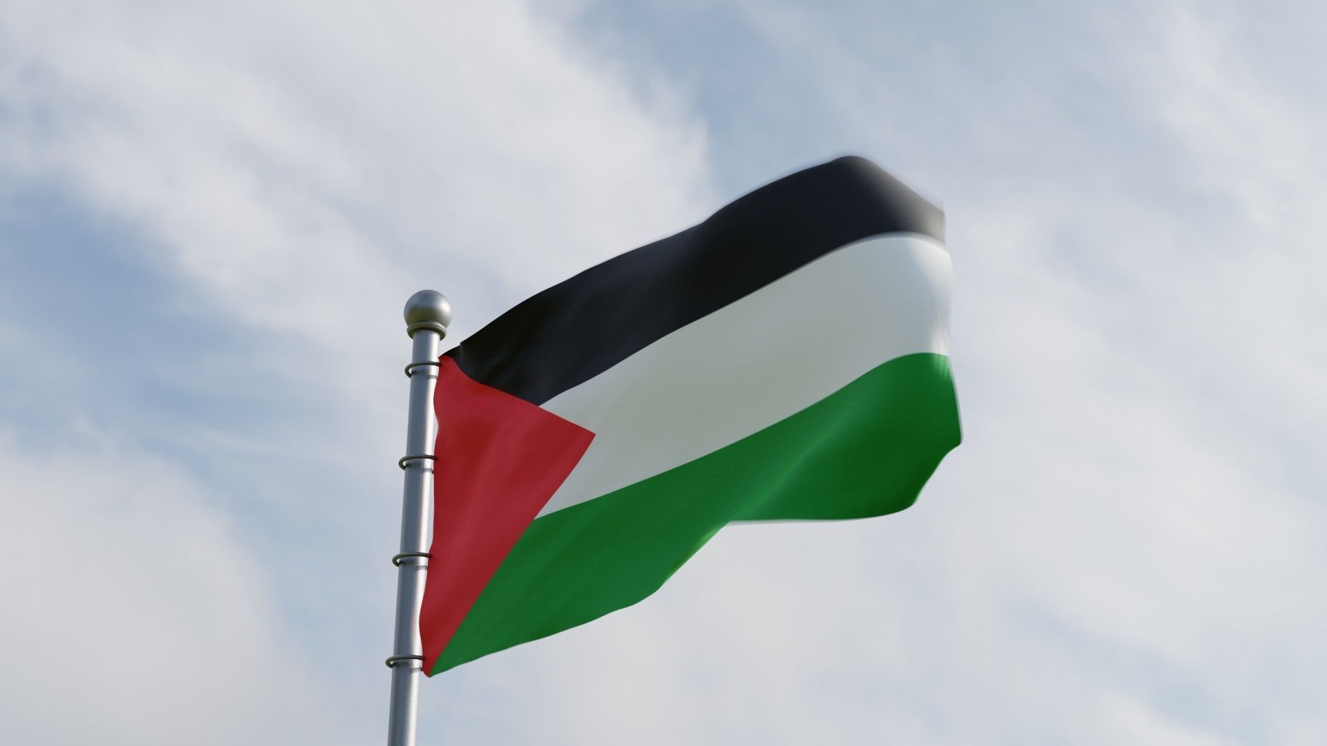 Animated Palestine Flags 3D model animated | CGTrader