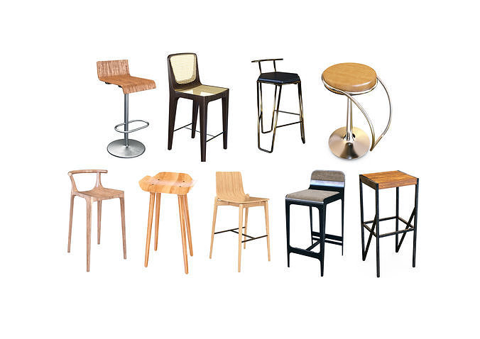 Barstool chair for restaurant cafe 3D model | CGTrader