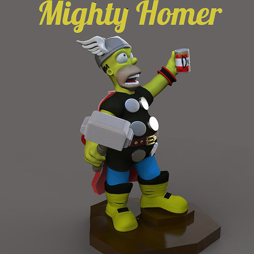 Mighty Homer 3D model 3D printable | CGTrader