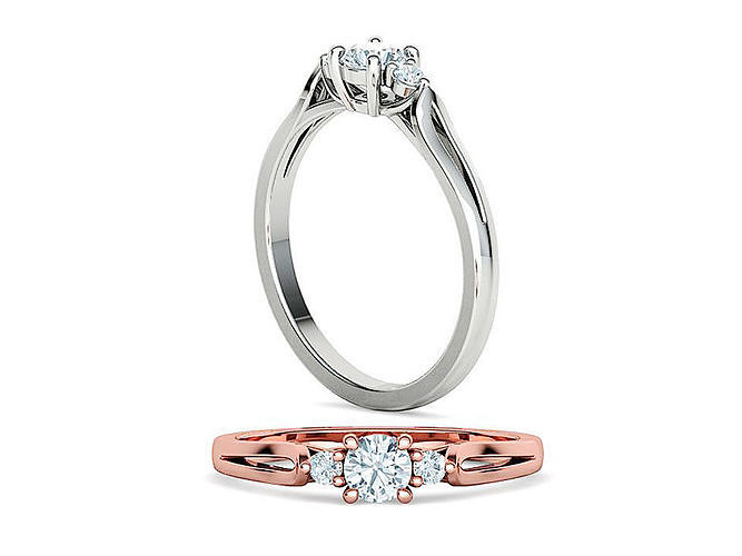 Petite 3 stone Avery Promise Ring with 4mm diamond 3dmodel 3D model 3D ...