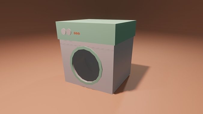 Low poly washing machine free 3D model | CGTrader