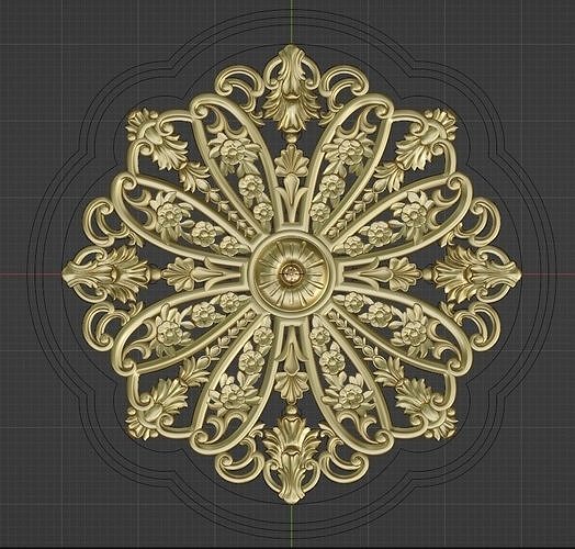 Rosette pattern carving 3D model | CGTrader