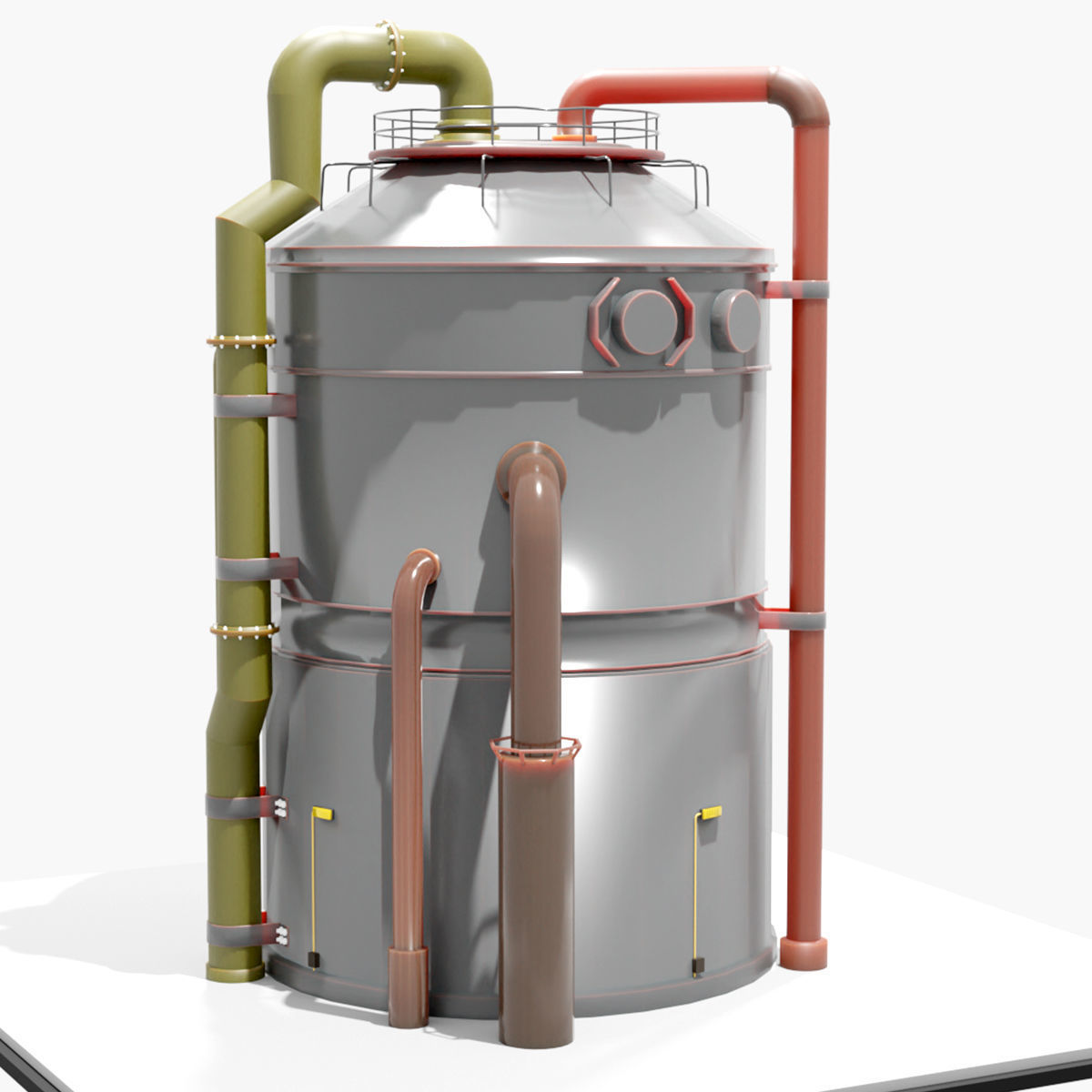 Low-Poly Industrial Storage Tank model free VR / AR / low-poly 3D model ...