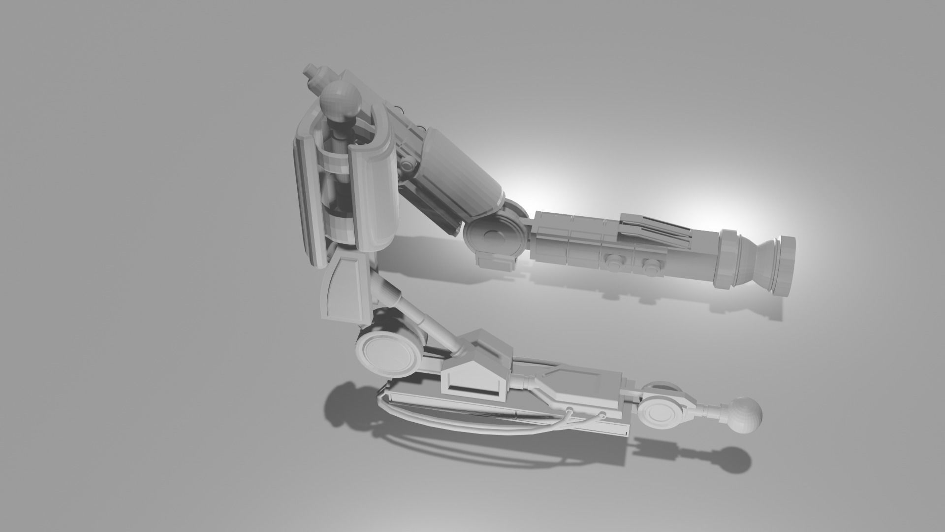 rigged robotic arms model set of 2 low poly mechanical arms free VR ...