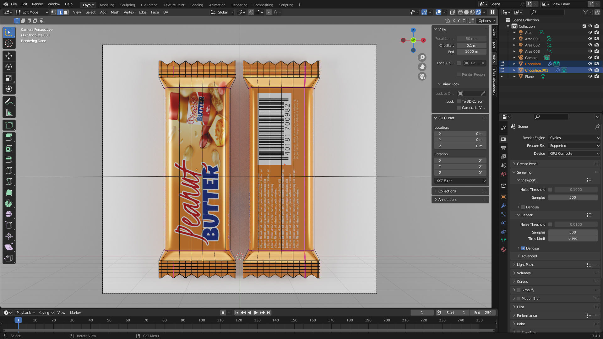 Chocolate - Candy Bar 3D model | CGTrader