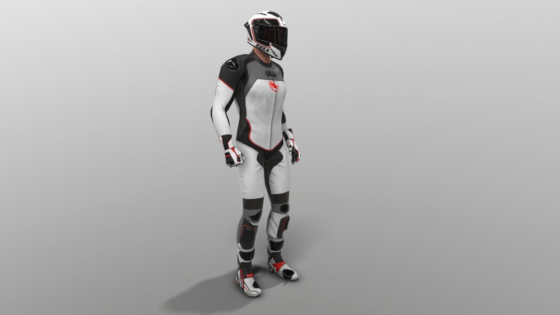 3D model motorcycle rider in racing suit VR / AR / low-poly | CGTrader