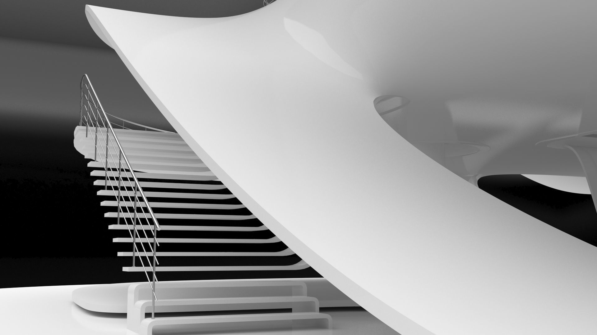 Futuristic Parametric Sci-Fi Exhibition Pavilion Architecture 3D model ...