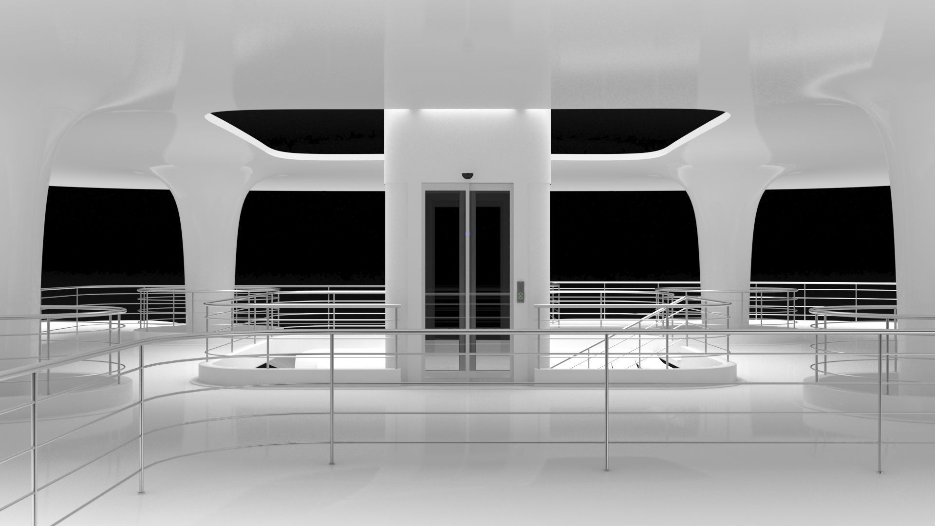 Futuristic Parametric Sci-Fi Exhibition Pavilion Architecture 3D model ...