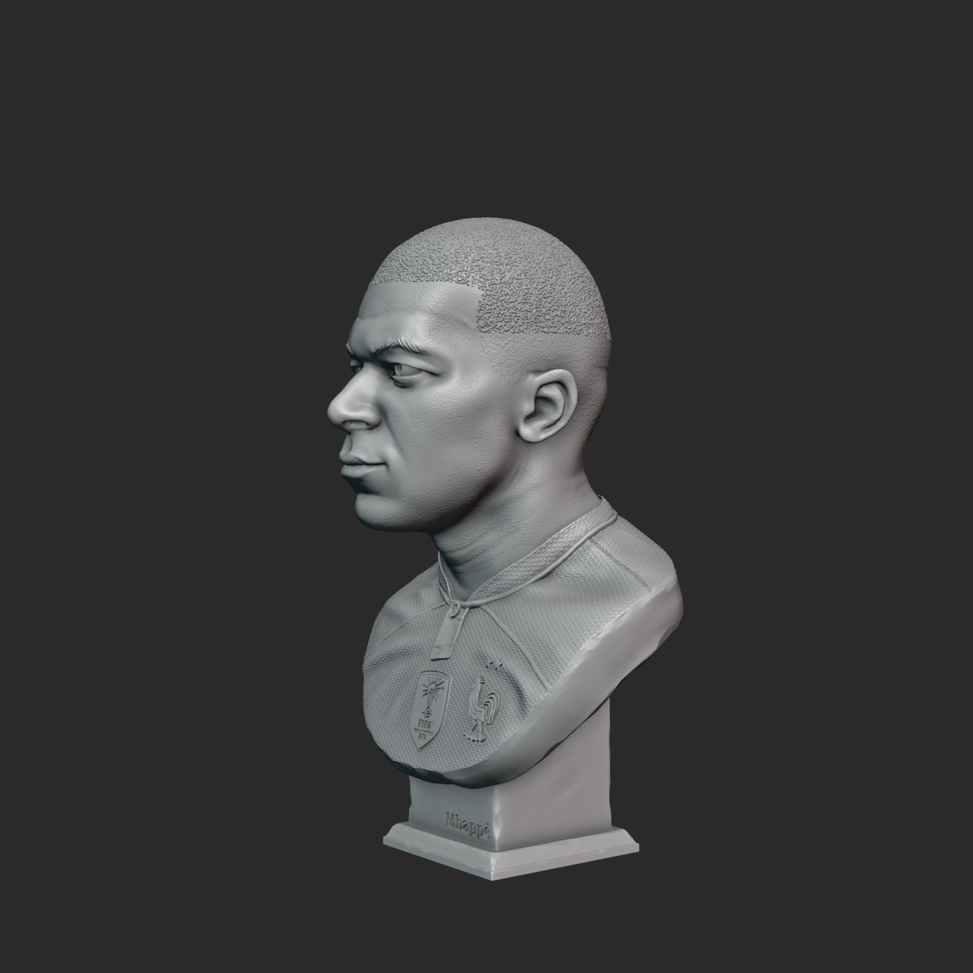 Kylian Mbappe 3D Bust for printing 3D model 3D printable | CGTrader
