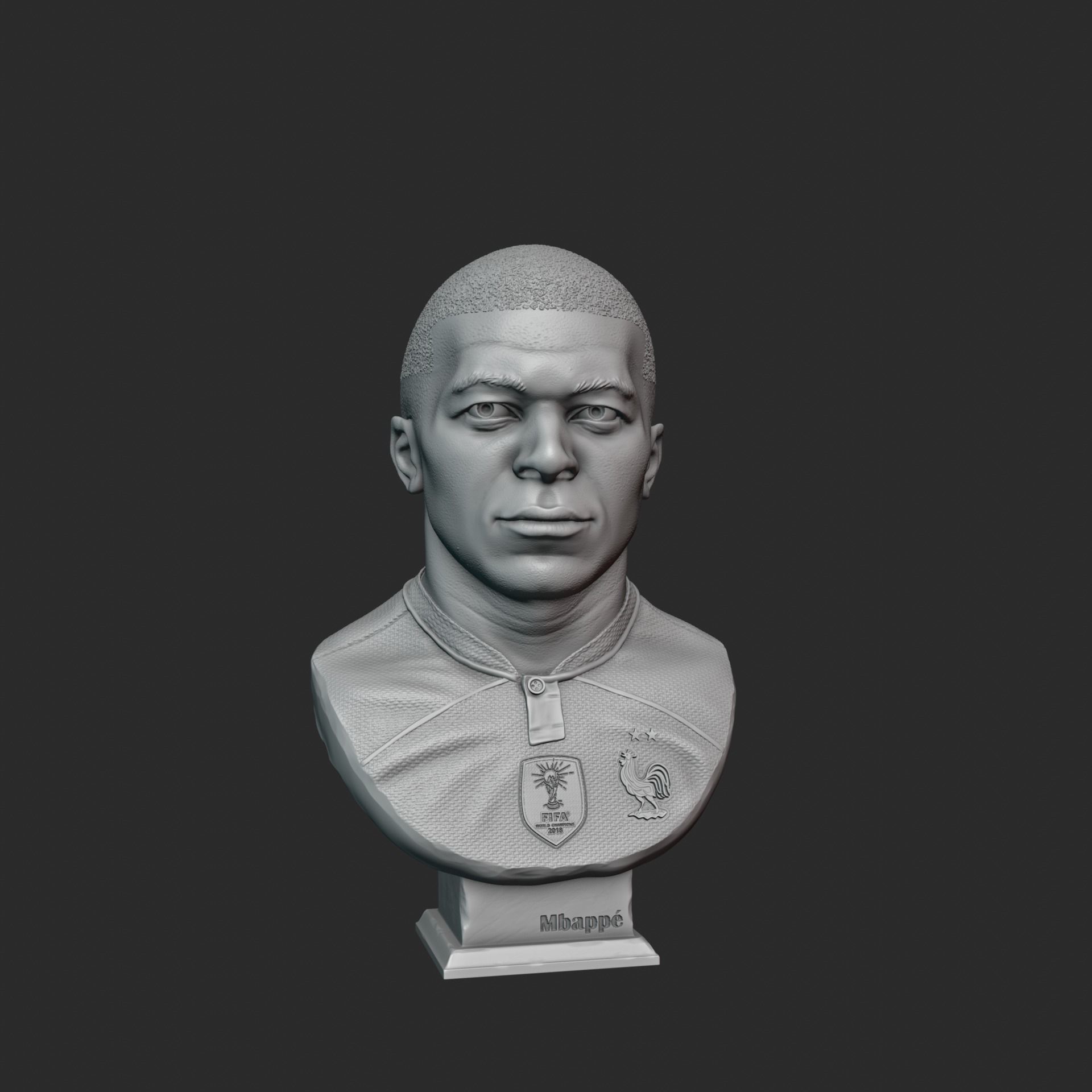 Kylian Mbappe 3D Bust for printing 3D model 3D printable | CGTrader