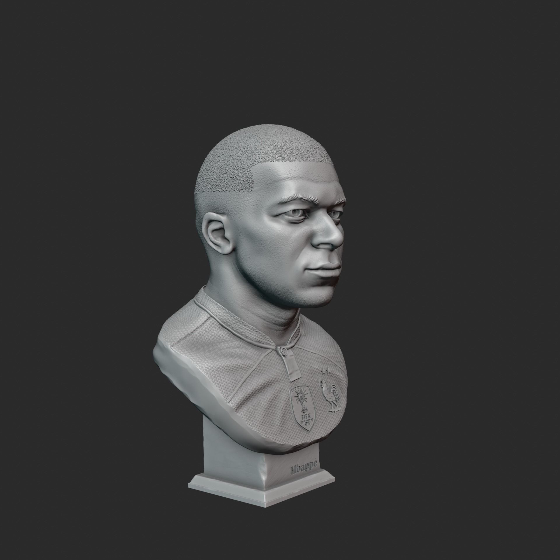 Kylian Mbappe 3D Bust for printing 3D model 3D printable | CGTrader